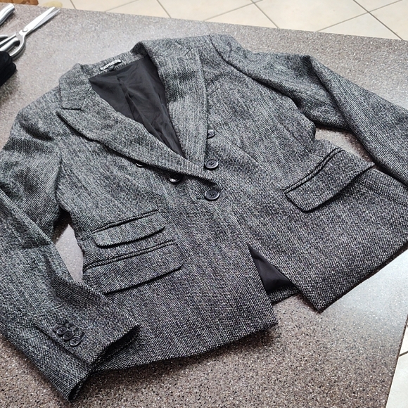 Express | Jackets & Coats | Express Gray Structured Blazer With Notched ...
